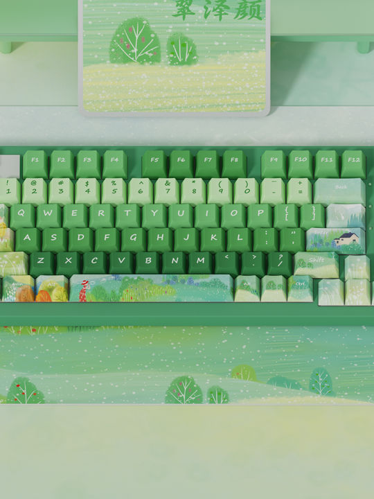 Cui Green Gradient Mechanical Keyboard Keycaps Pbt 68/75/80/81/82/84/98 ...