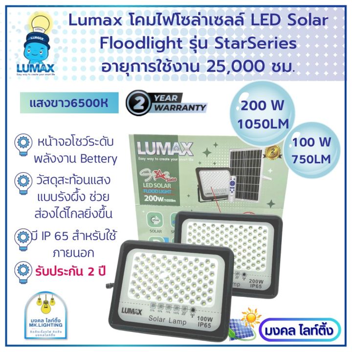 Lumax โคมไฟฟลัดไลท์ โซล่าร์เซลล์ ลูแม็ก LED solar Floodlight รุ่น Star ...