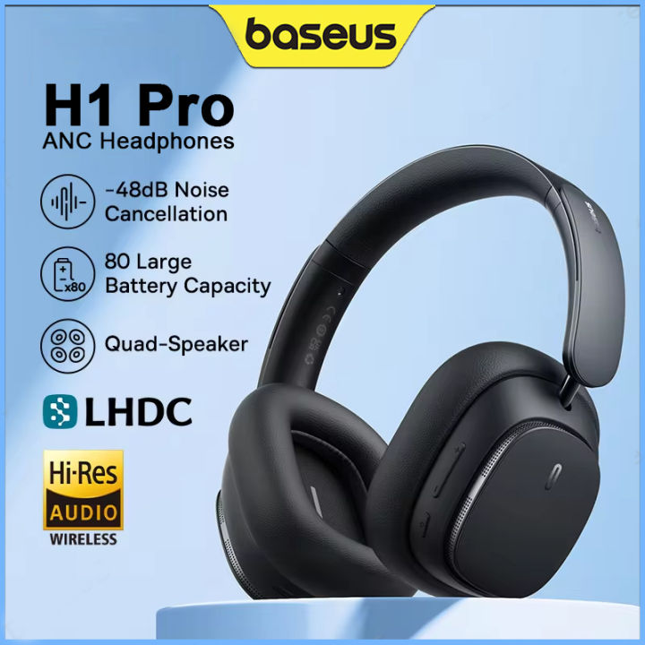 Baseus H1 Pro Wireless Headphone Hybrid -48dB Active Noise Cancellation ...