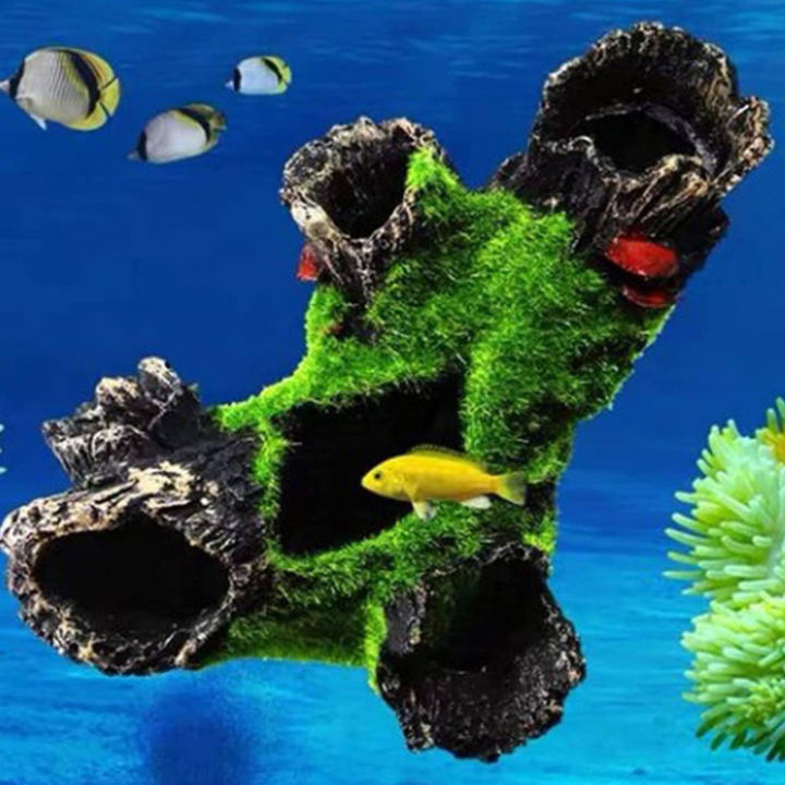 Rock Hiding Cave Tree Aquarium Decoration Fish Tank Ornaments Natural ...