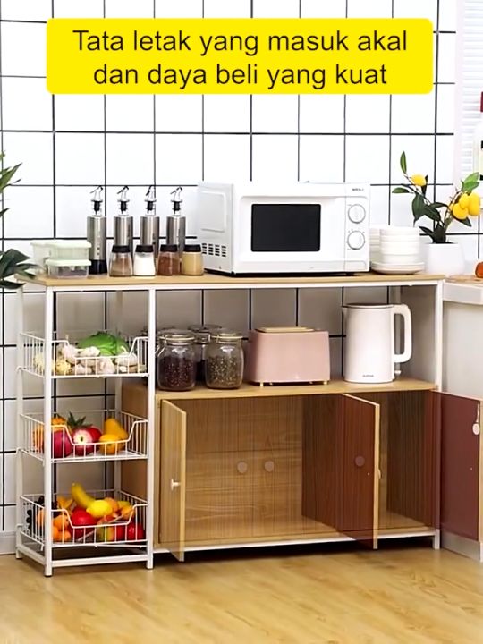 Lemari Piring Dapur Serbaguna Rak Oven Microwave Rak Oven Kitchen Rack ...