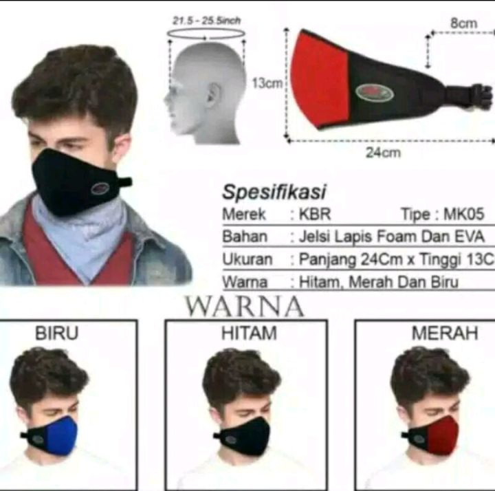 Masker Motor Super Polos Jala Kombinasi Warna KBR Adjustable | Lazada ...