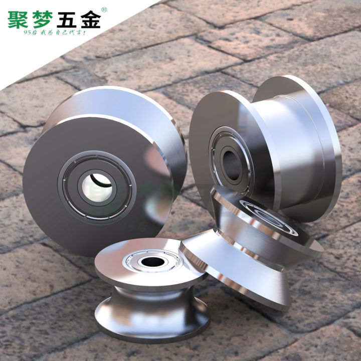 Stainless Steel Single-Wheel V-Groove Track Wheel U-Shaped Fixed Pulley ...