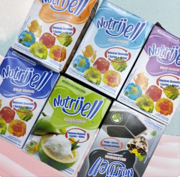 Nutrijell jelly powder jeli serbuk instan satu box 12 sachet | Lazada ...