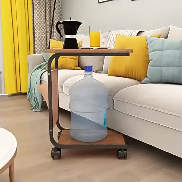 Side Table with wheels Modern Small table Simplicity Movable Coffee ...