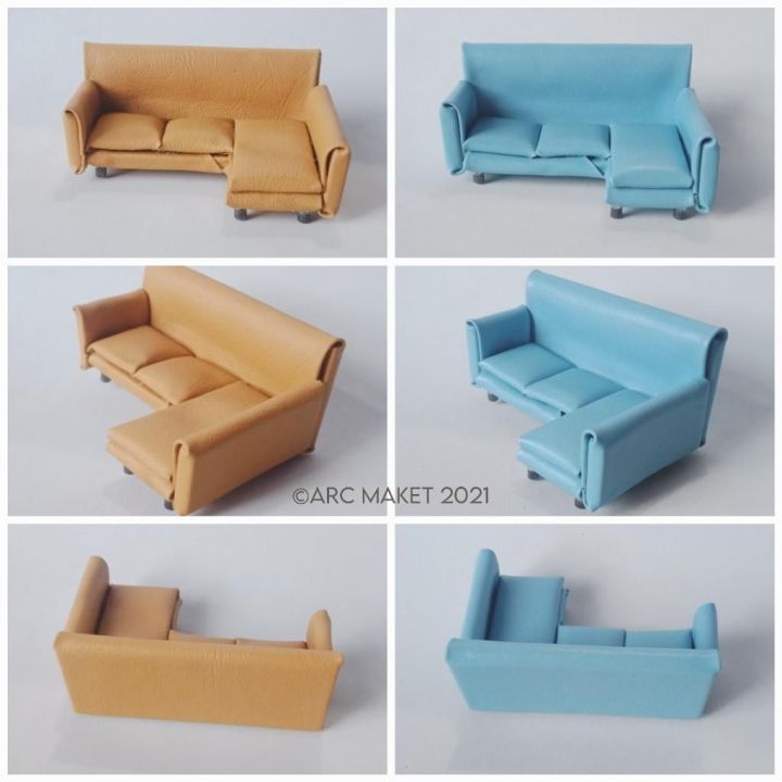 MINIATUR SOFA L SKALA 1:25 UNTUK MAKET INTERIOR DAN ARSITEKTUR | Lazada ...