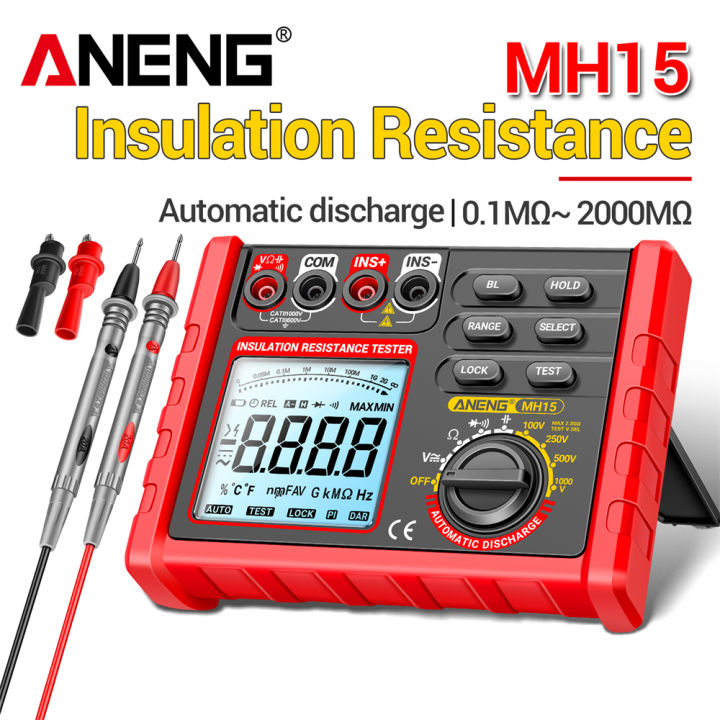 ANENG MH15 Digital Ohmmeter Insulation Resistance Meter 6000 Count ...