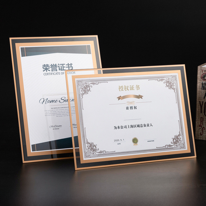 Crystal Glass Photo Frame A4 Table Decoration Authorization Certificate ...