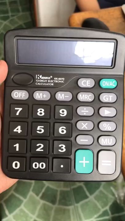 Large Computer Electronic Calculator Counter Solar & Battery Power 12 ...