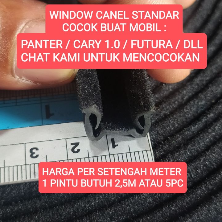 run kaca / karet rel kaca pintu naik turun ukuran standar | Lazada ...