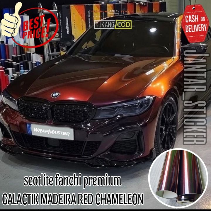 Sticker Scotlite Hitam Lembayung Merah Lebar 50 cm Stiker Skotlet Motor ...