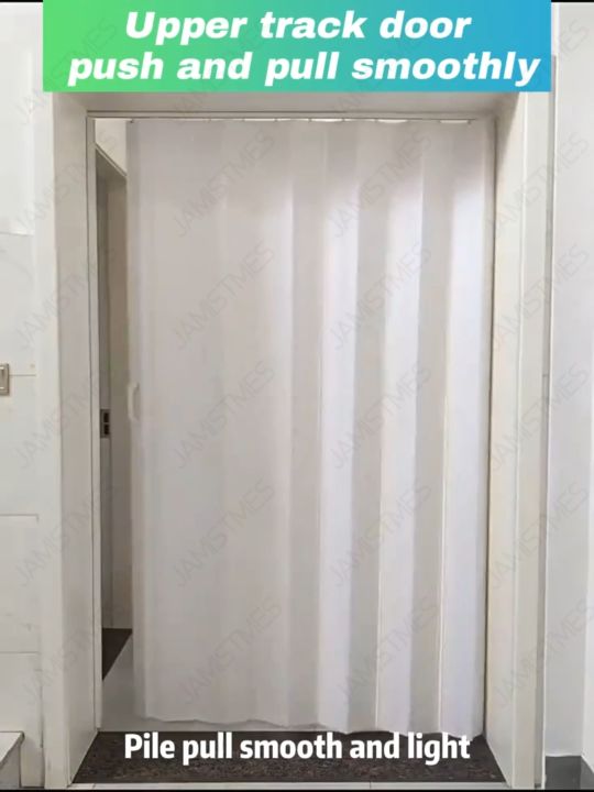 PVC Folding Door PVC Sliding Door Indoor Partition Rail Door 6MM ...