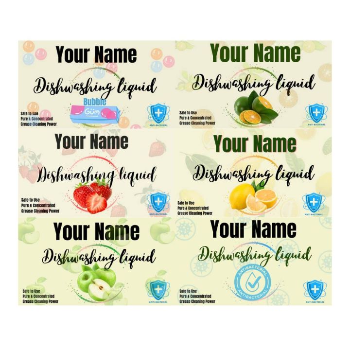 Sticker Label (Customized) for your DIY Dishwashing Liquid with your ...