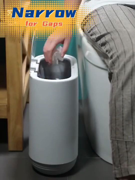 Ecoco 10L Trash Can Garbage Can Narrow Shape Large Opening Trash Bin ...