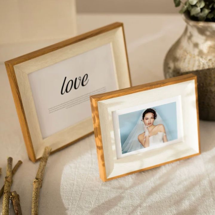 Miumiu 4R 6R A4 Photo Frame with Stand Wooden Photo Frame for Display ...