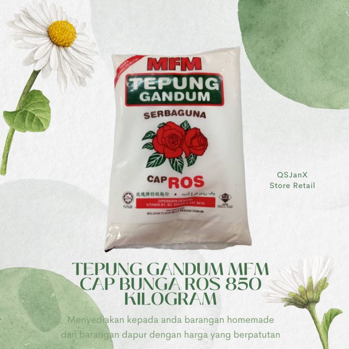 🔥 Tepung Gandum / Wheat Flour MFM Cap Rose 850 Gram Serbaguna Buatan ...