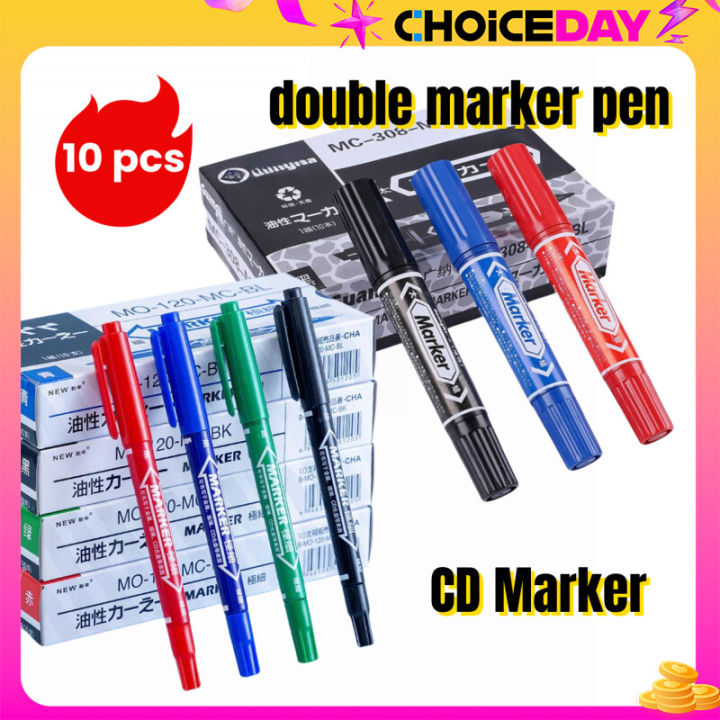 double marker penปากกาเขียนซองไปรษณีย์ ปากกากันน้ำ | Lazada.co.th