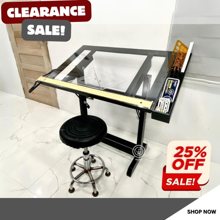PREMIUM BLACK ACRYLIC DRAFTING TABLE | PRECISION WOODWORKS | DRAWING ...