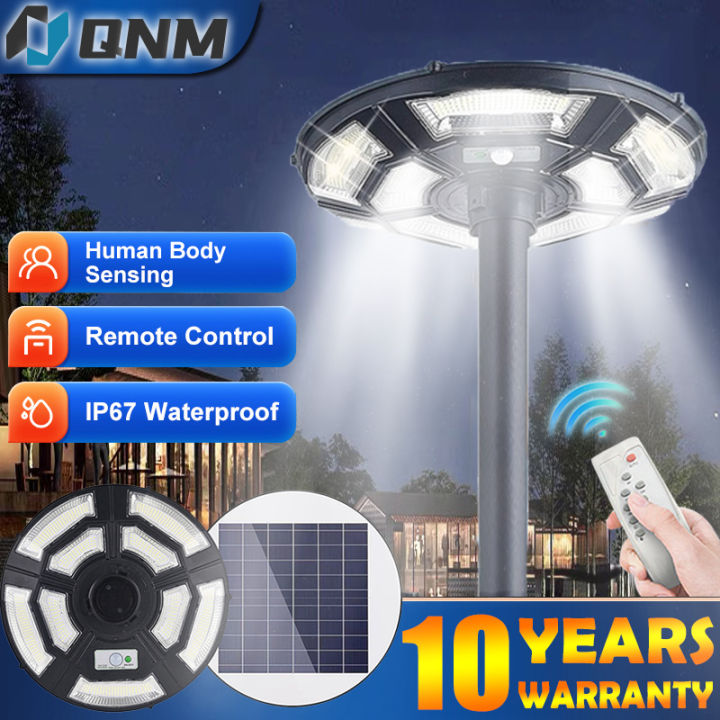 (🎉10 Years Warranty🎉)QNM ufo solar light 3000W lampu solar luar rumah terang 12 jam with tiang ...