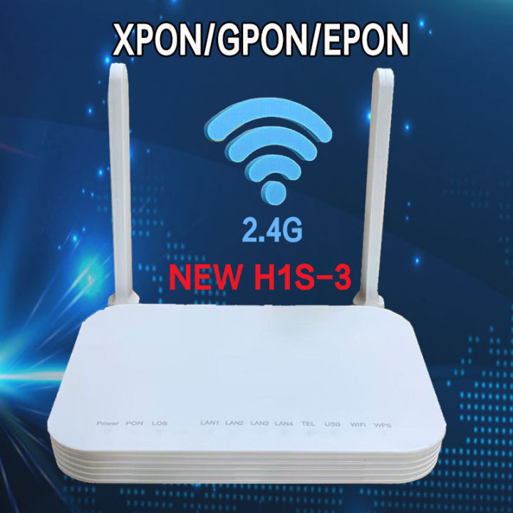 H1S-3 GPON EPON xpon 2.4G 1GE + 3FE + 1pots + WIFI ONU ONT English por เฟิร์มแวร์ AC 2 antenas ...