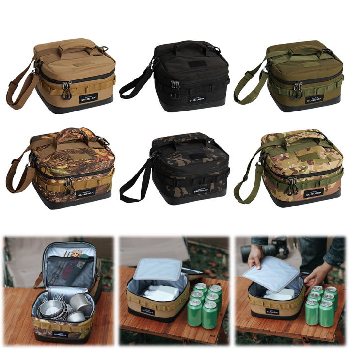 ถุงน้ําแข็งปิคนิคขนาดใหญ่ 900D ผ้า Camping Travel Organizer กันน้ํากล่องอาหารกลางวันความร้อน ...