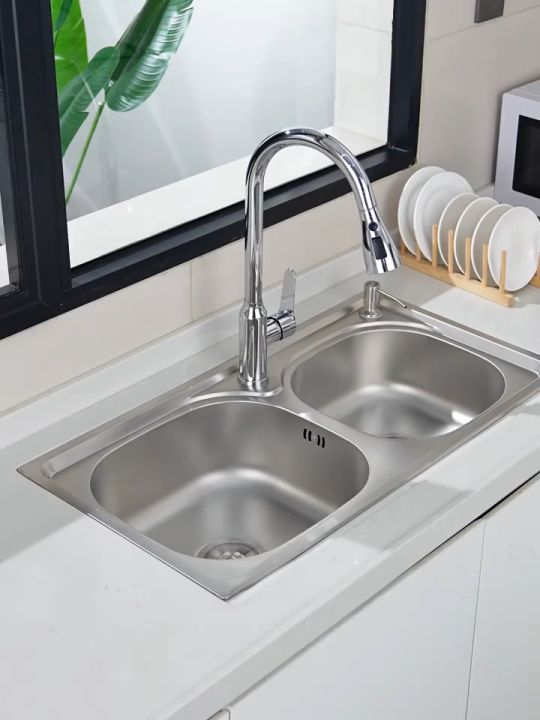 Basin + faucet + drainage 304 stainless steel kitchen sink Household ...