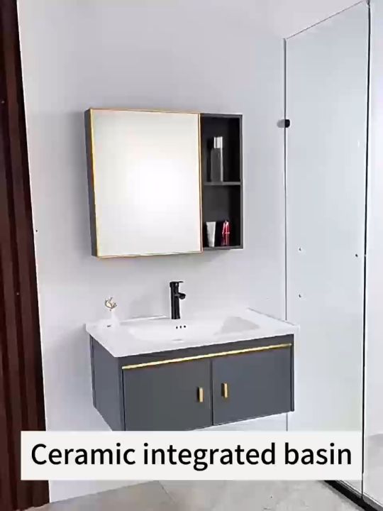 Vanity Bathroom Cabinet With Mirror Light Nordic Bathroom Sink Cabinet ...