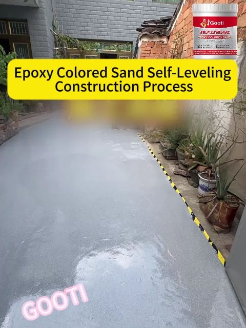 50-Year Durable GOOTI Epoxy Colored Sand Self-Leveling Cement Floor Paint Imitating Marble ...