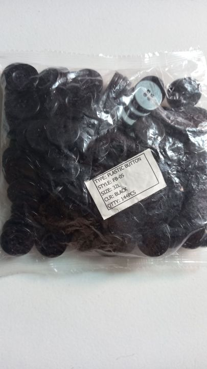 kancing baju 21 mili hitam isi 1 gross | Lazada Indonesia