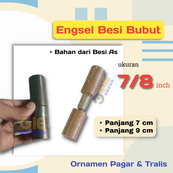 Engsel Bubut besi 7/8 inch esel pintu pagar tralis besi | Lazada Indonesia