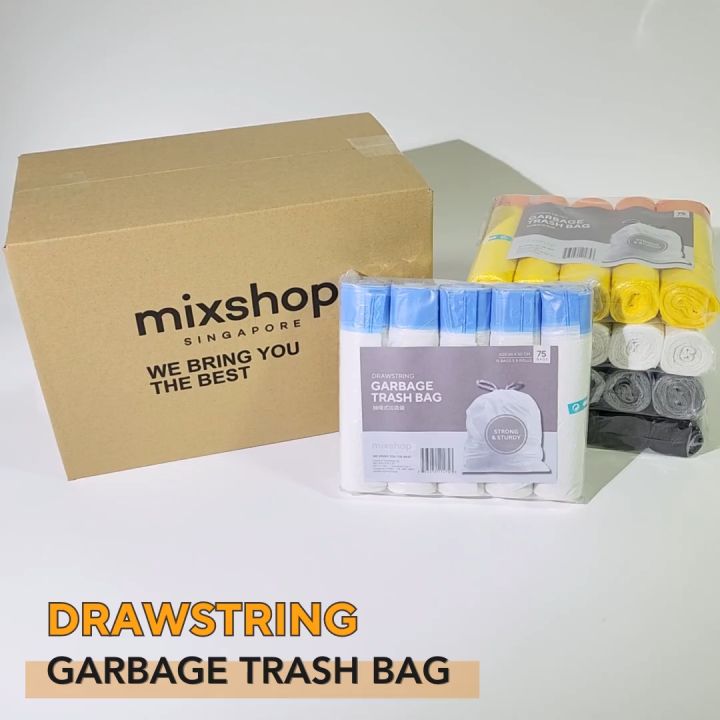 mixshop Drawstring Garbage Bag /Trash Bag/ Rubbish Bag/ Bin Liners ...