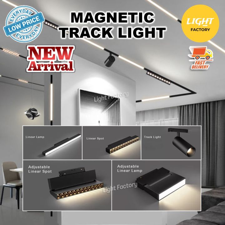 🔥HOT🔥LED Magnetic Track Light Adjustable Grille Light Linear Spot ...