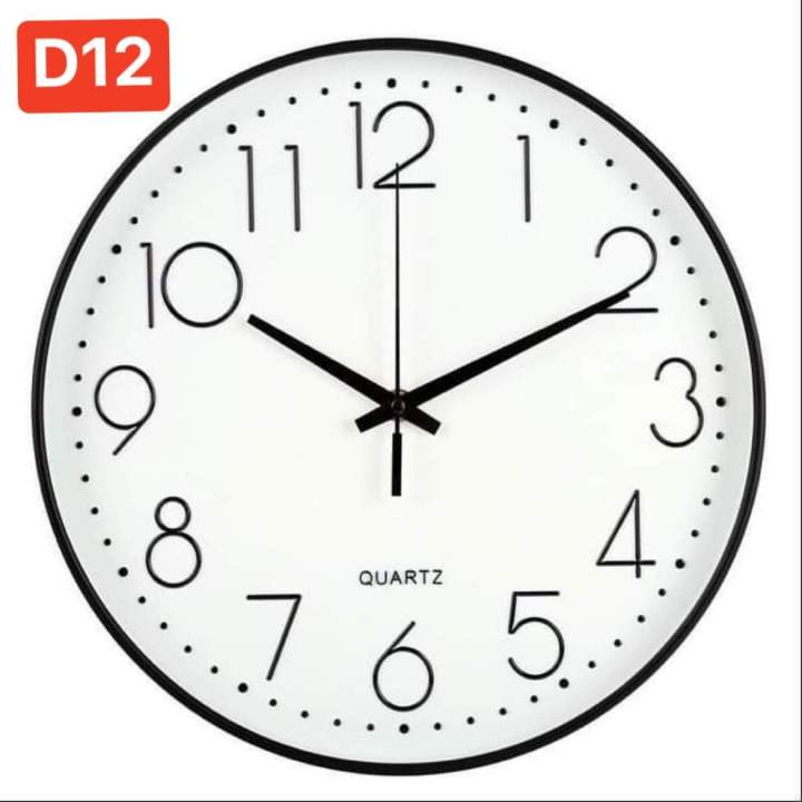 12inch/29.8cm black and white Nordic Wall Clock Modern Design ...
