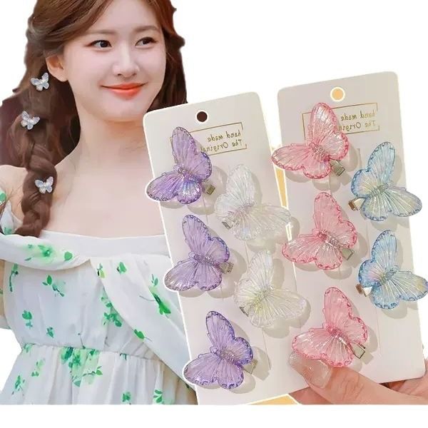 Mermaid Hime Butterfly Hairpin Girl Sweet Small Side Hairpin Clip ...