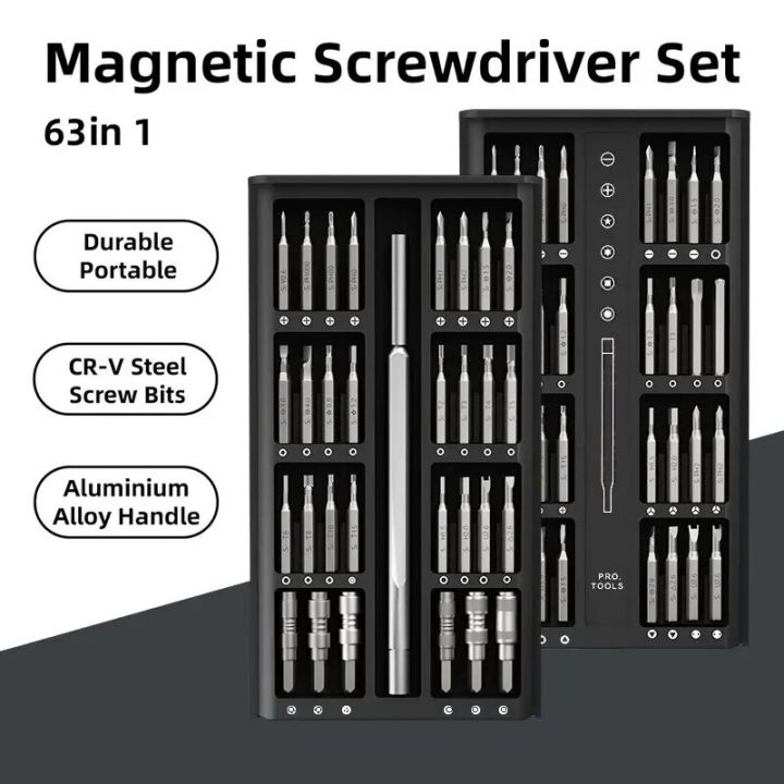 Magnetic Screwdriver Set 63 In 1 Kit Bits Precision Electronics ...