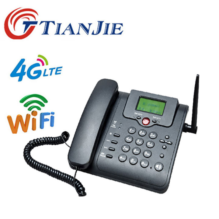 TIANJIE 4G Wifi Router LTE GSM Cordless Fixed Voice Call Desk Telephone ...