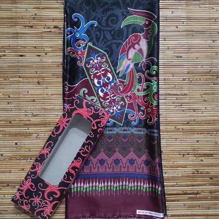 Kain batik motif burung enggang dayak kalimantan bahan semisutra SS25 ...