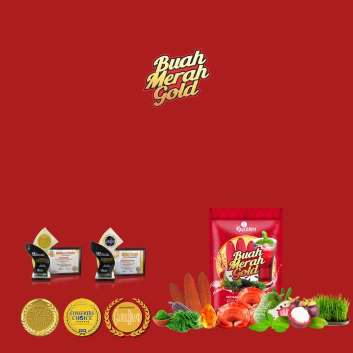 1 Pouch of Buah Merah Gold 10 Sachets per Pouch with Free Shaker ...
