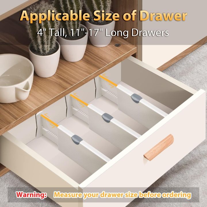 Adjustable Storage Drawers Divider Retractable Plastic Drawer Partition ...