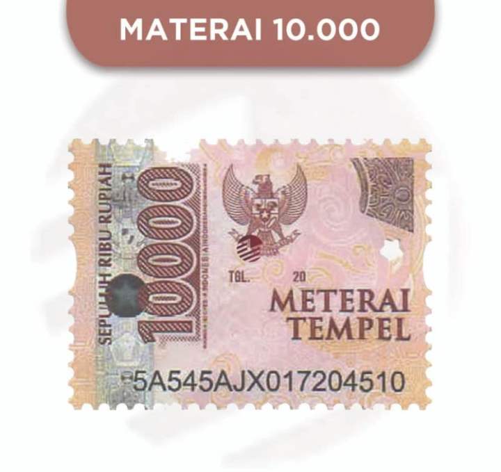 Materai Meterai Perangko Kantor Pos 10.000 (1 Lembar) | Lazada Indonesia