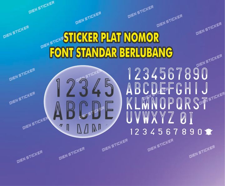 STICKER PLAT NOMOR FONT BERLUBANG | Lazada Indonesia