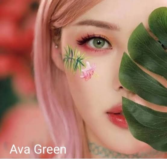 คอนแทคเลนส์ สายฝอ รุ่น Mini Ava สีเขียว/ม่วง Green/Violet มีค่าสายตา (0 ...
