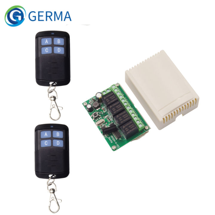 GERMA 433Mhz Remote Controls DC 12V 24V 10A Wireless Remote Switch 4CH Relay Module Receiver and ...