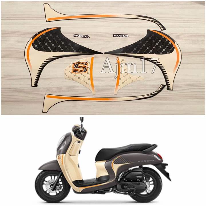 STIKER STRIPING MOTOR SCOOPY 2024 COKLAT FASHION BROWN | Lazada Indonesia