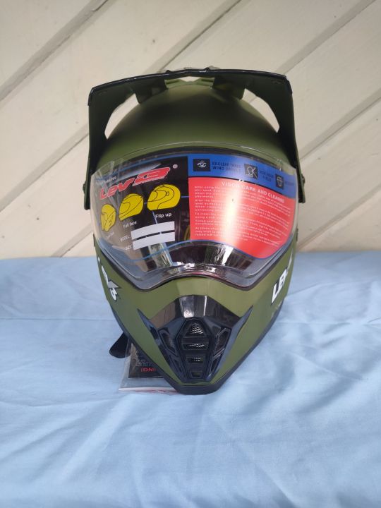 Lev3 Full Face Dual Visor Motard Helmet | Lazada PH