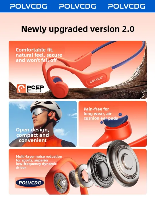 POLVCDG | Wireless Open-ear Sport Collar Bone Conduction Bluetooth ...