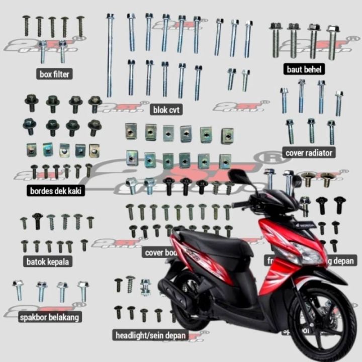 Baut Bodi Honda Vario 110 Karbu Lama Fullset/Baud Honda Vario KVB 2008 ...