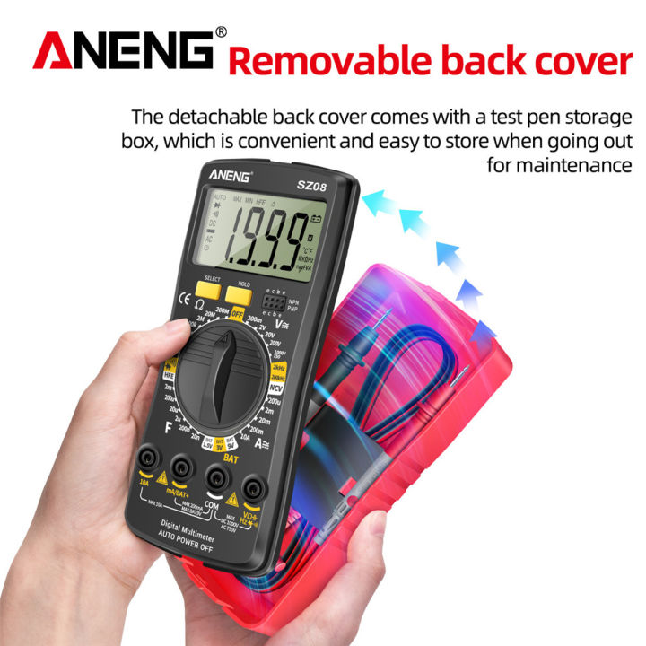 ANENG SZ08 Digital Multimeter Ultra-thin storage Professional Meter ...