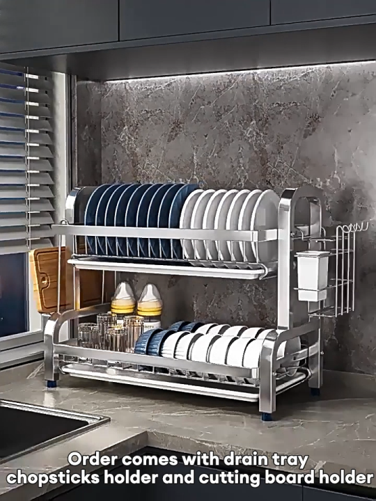PANDH 304 Stainless Kitchen Dish Drainer Dish-drainer Rack For Home And ...