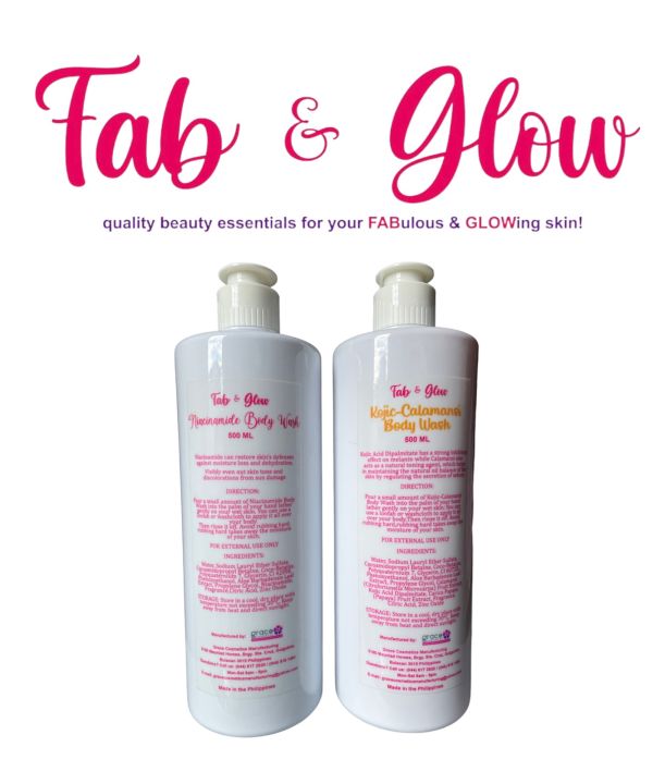 fab & Glow kojic calamansi body wash/ Niacinamide body wash 500ml ...